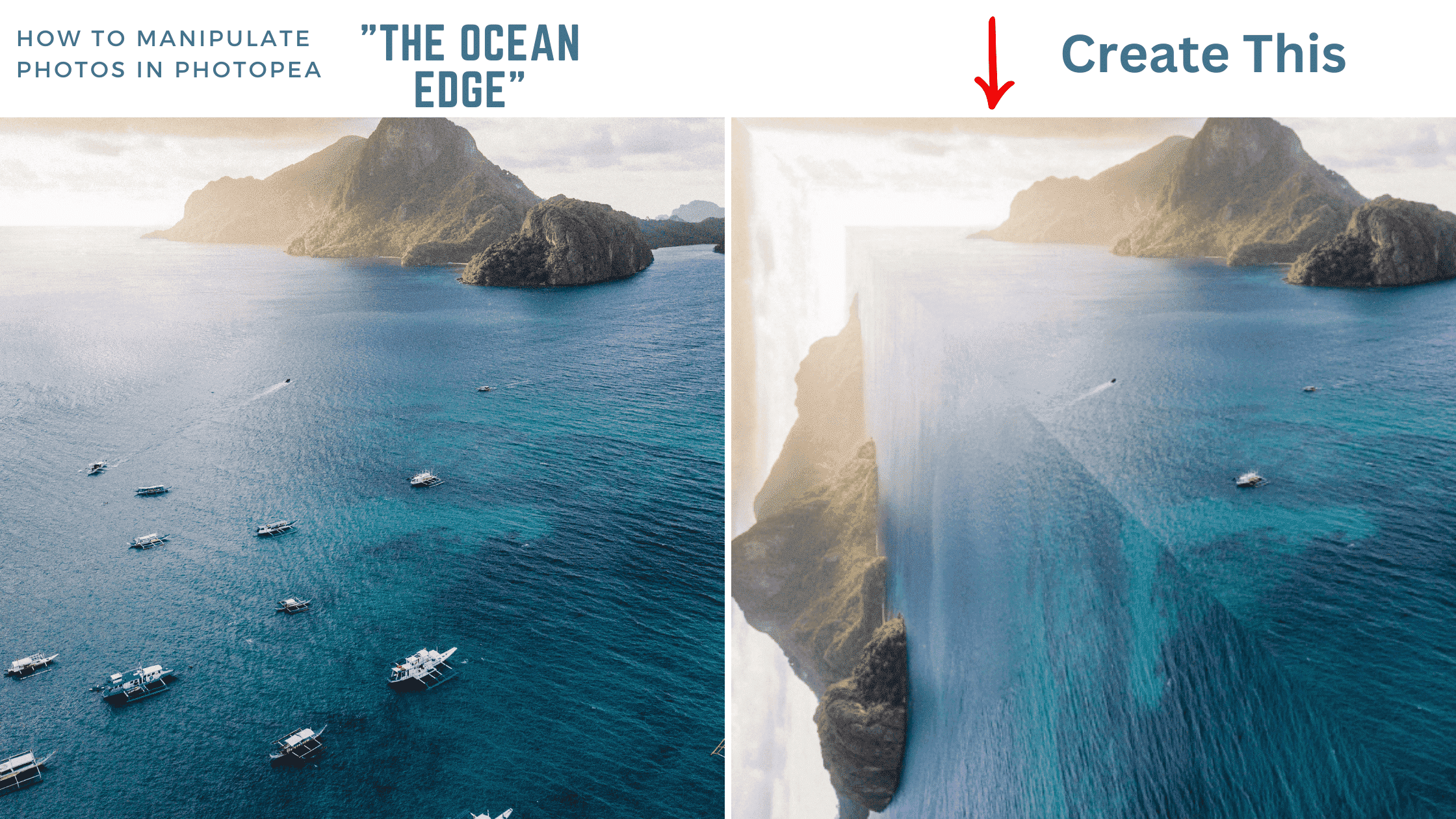 PhotoPea Tutorial Photo Manipulation In 2 Steps “The Ocean Edge ...